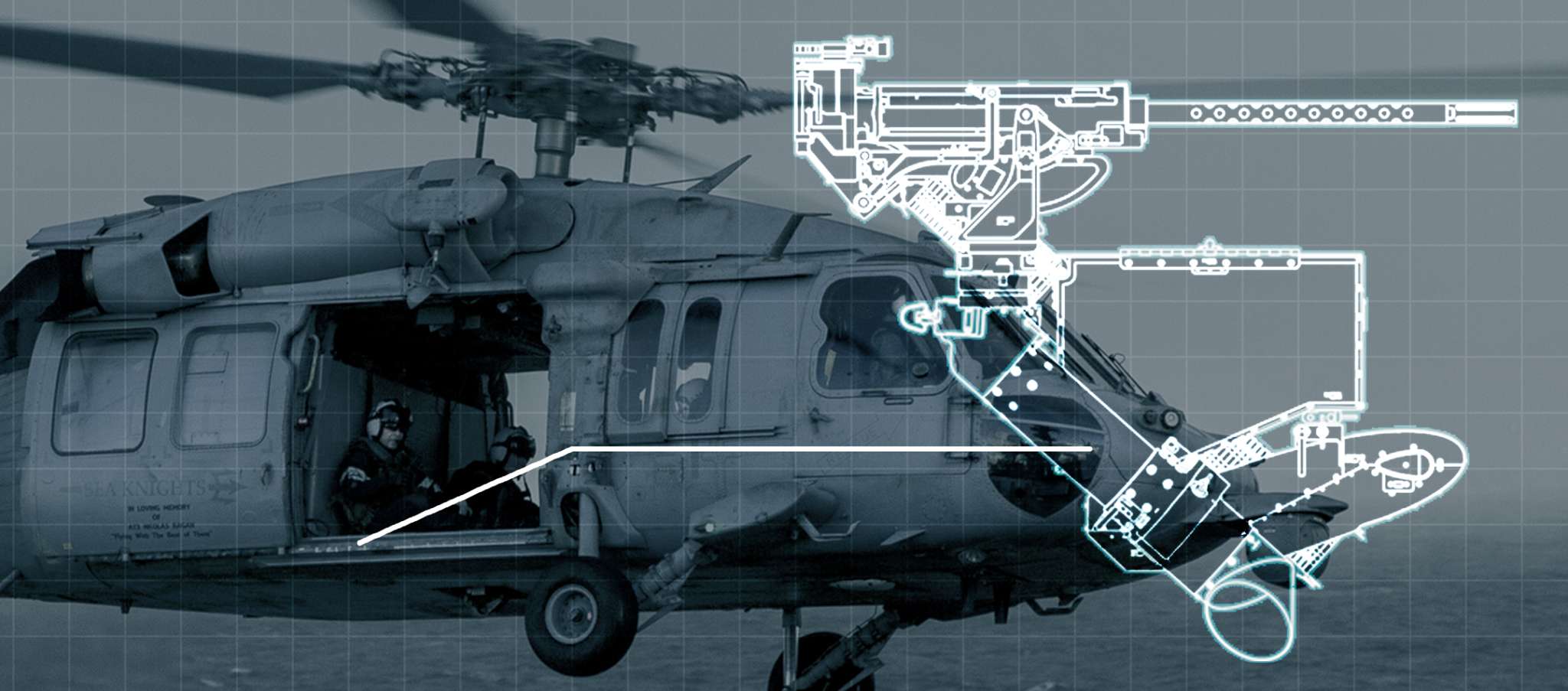 MH-60S External Gun Mount - KIHOMAC - DOD - Seahawk helicopter